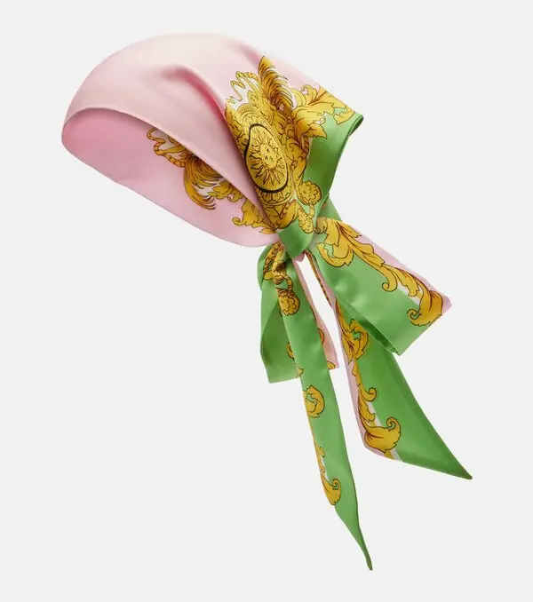 Versace Printed Silk Twill Scarf - Pink