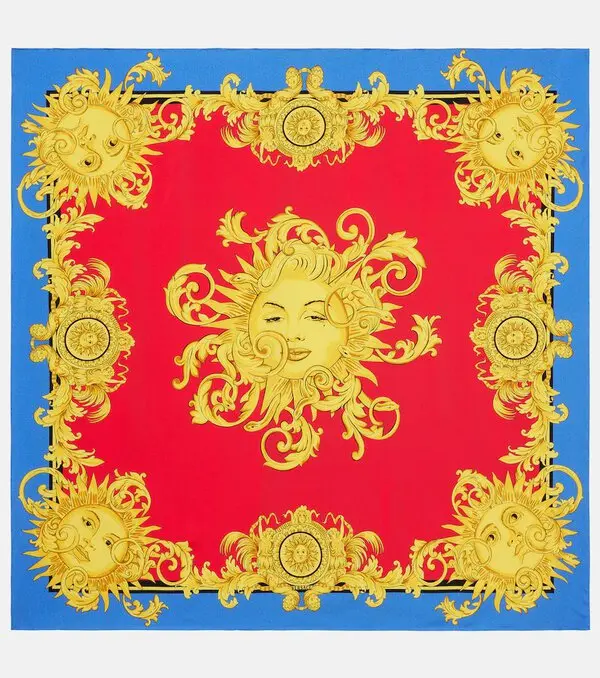 Versace Printed Silk Twill Scarf