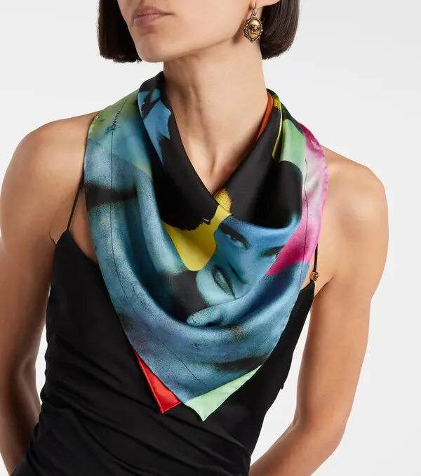 Versace Printed Silk Twill Scarf