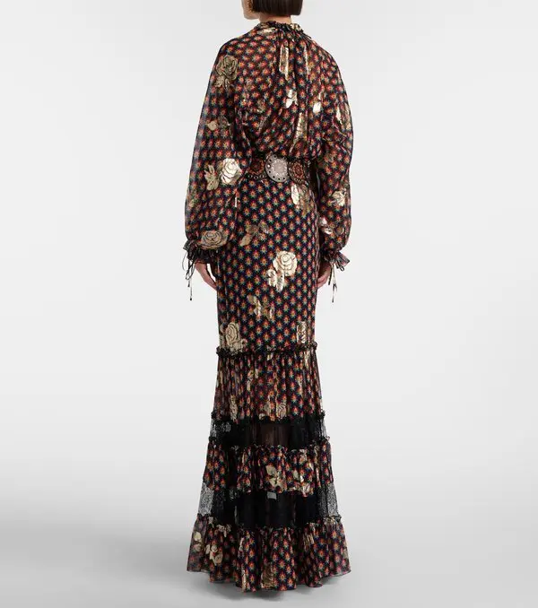 Etro Printed Silk-blend Maxi Skirt - Black