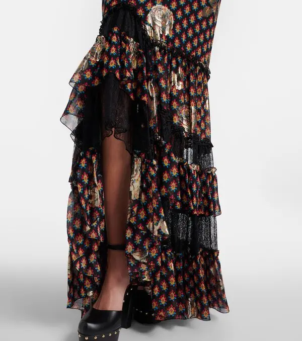 Etro Printed Silk-blend Maxi Skirt - Black