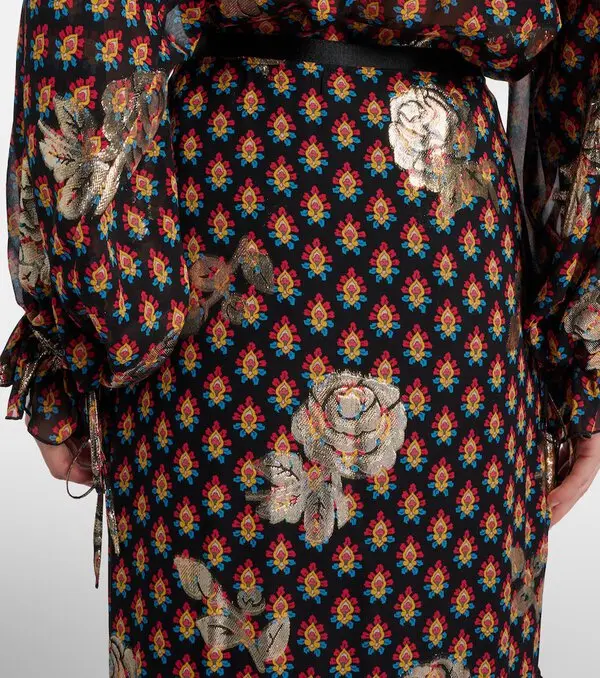 Etro Printed Silk-blend Maxi Skirt - Black