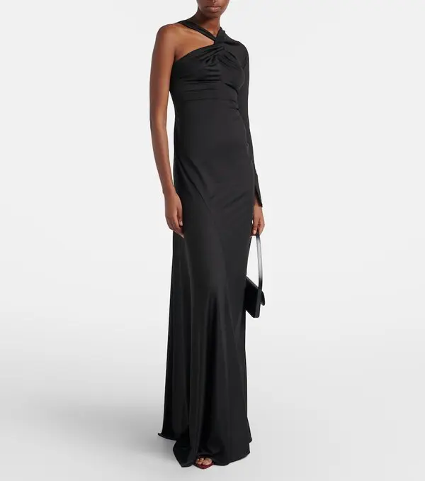 Victoria Beckham Ruched One-shoulder Maxi Dress