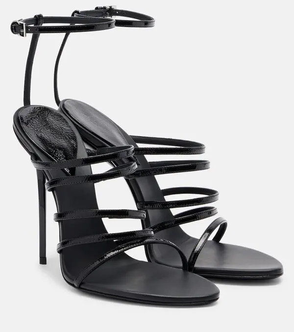 Alaïa Leather Sandals - Black