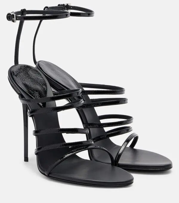 Alaïa Drop Leather Sandals - Black