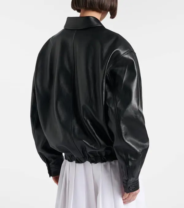 Prada Leather Blouson Jacket - Black