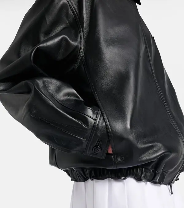 Prada Leather Blouson Jacket - Black