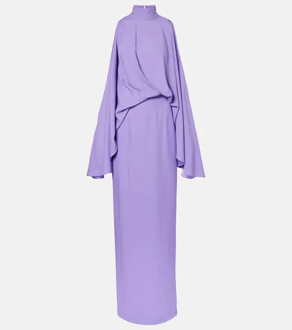 TALLER MARMO Bacall Draped Satin Gown - Purple