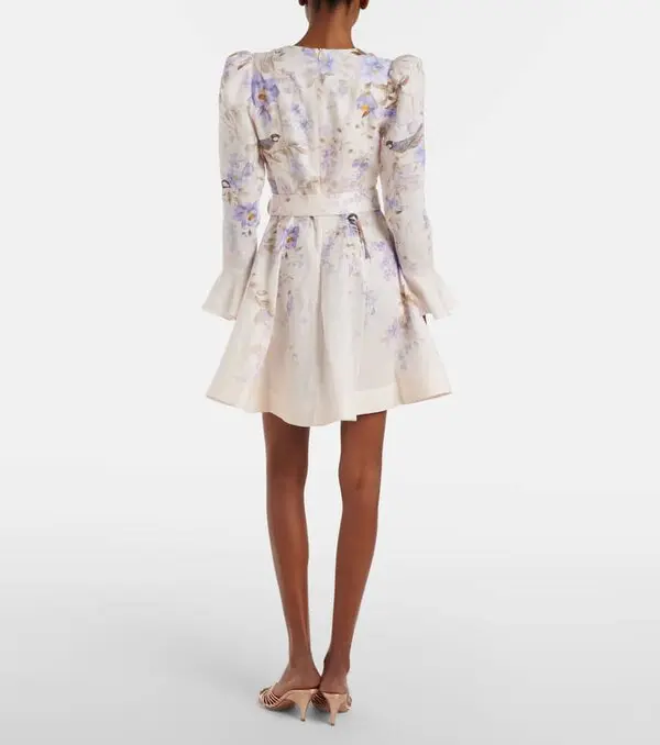 Zimmermann Luna Floral Linen Minidress