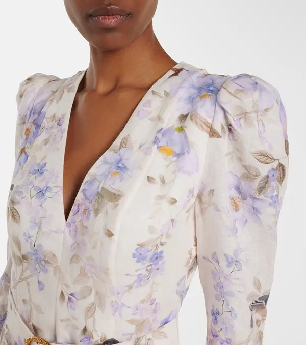 Zimmermann Luna Floral Linen Minidress