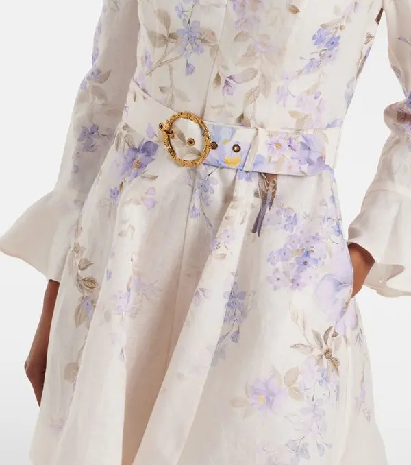 Zimmermann Luna Floral Linen Minidress