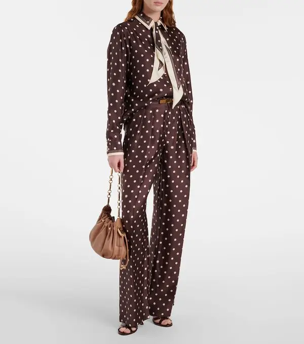 Zimmermann Polka-dot Silk Satin Pants