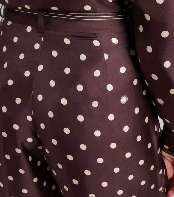 Zimmermann Polka-dot Silk Satin Pants