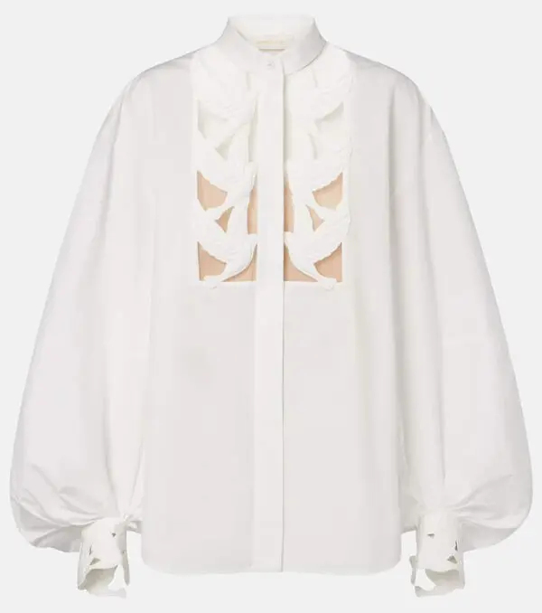 Zimmermann Luna Appliqué Cotton Blouse - White