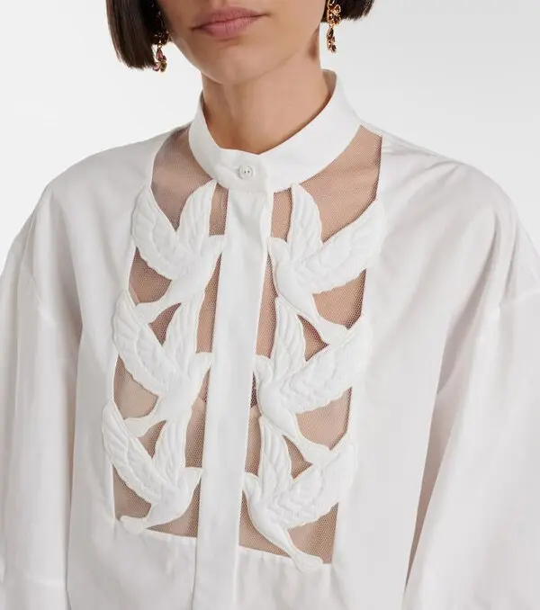 Zimmermann Luna Appliqué Cotton Blouse