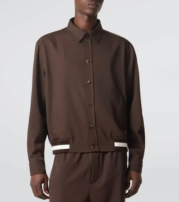 Loewe Wool Gabardine Blouson Jacket - Brown