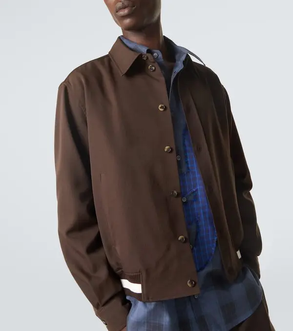Loewe Wool Gabardine Blouson Jacket - Brown