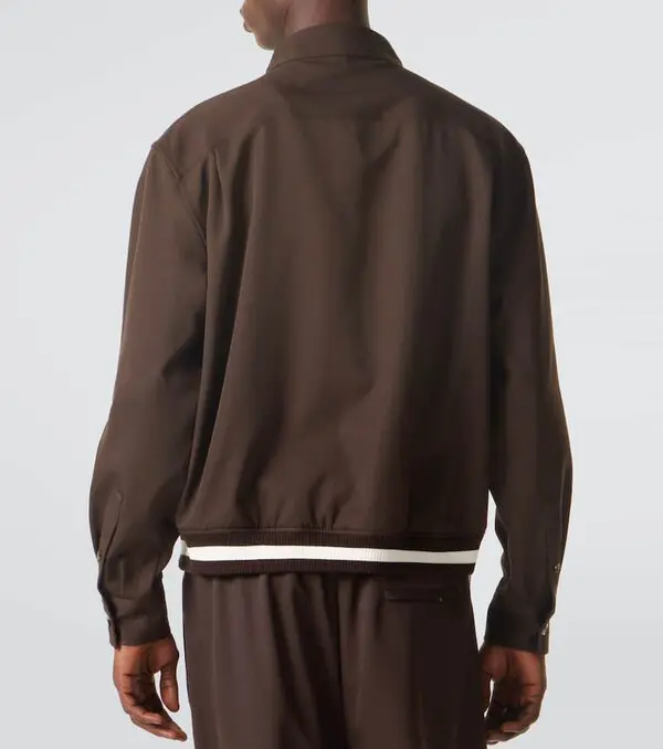 Loewe Wool Gabardine Blouson Jacket - Brown