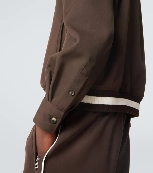 Loewe Wool Gabardine Blouson Jacket - Brown