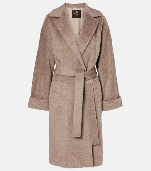 Loro Piana Maria Alpaca And Wool Wrap Coat - Beige