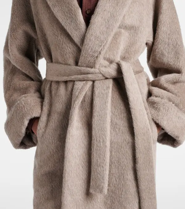 Loro Piana Alpaca And Wool Wrap Coat