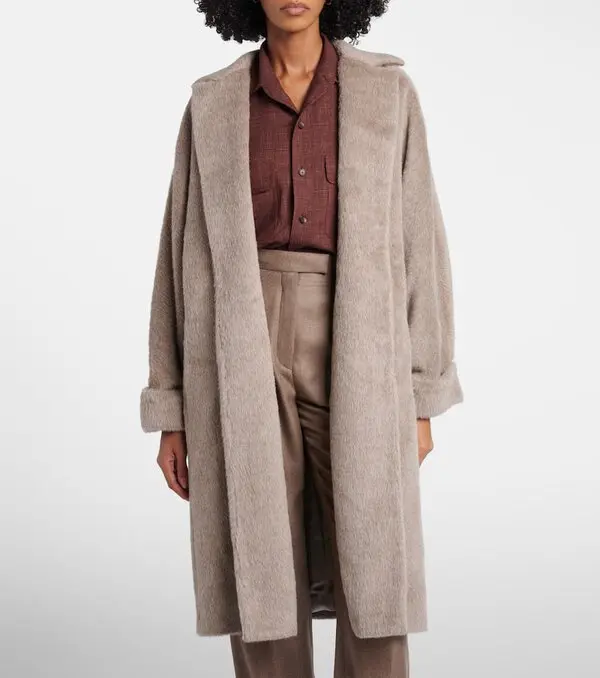 Loro Piana Alpaca And Wool Wrap Coat