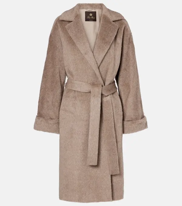 Loro Piana Alpaca And Wool Wrap Coat - Beige