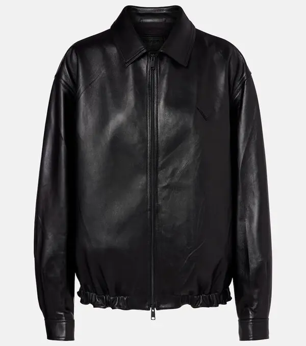 Prada Leather Blouson Jacket - Black