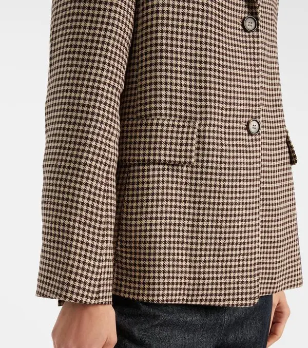 Max Mara Gita Checked Linen Blazer