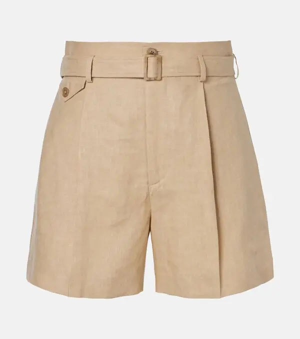 Ralph Lauren Belted Linen Shorts - Beige