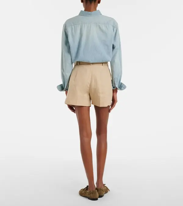 Ralph Lauren Belted Linen Shorts - Beige
