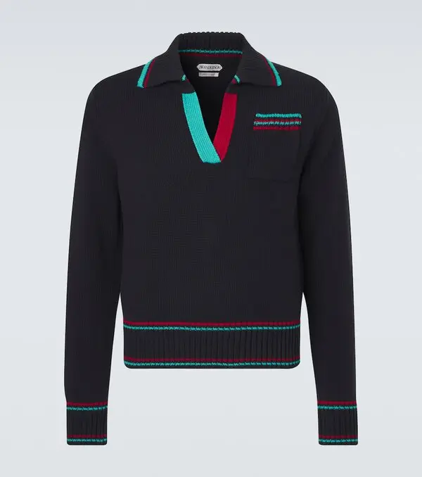 JW Anderson Cotton, Cashmere, And Wool Polo Sweater