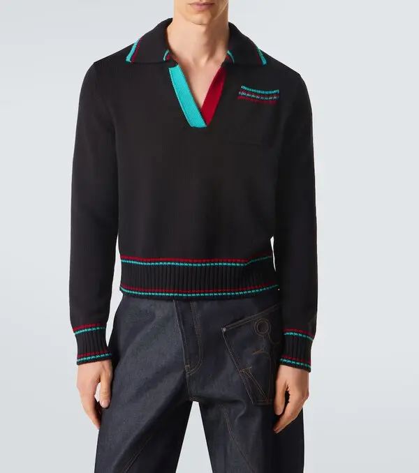 JW Anderson Cotton, Cashmere, And Wool Polo Sweater