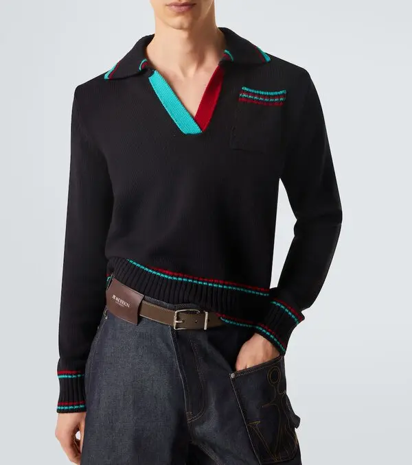 JW Anderson Cotton, Cashmere, And Wool Polo Sweater