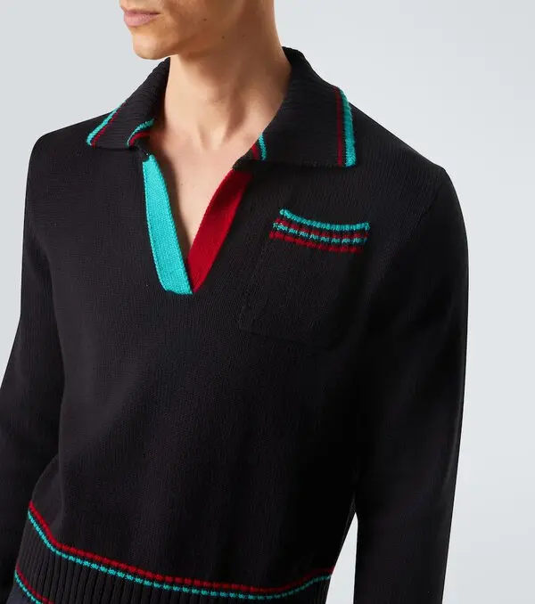 JW Anderson Cotton, Cashmere, And Wool Polo Sweater