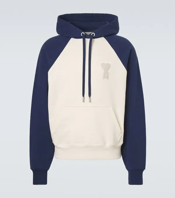 AMI Paris De Coeur Cotton Hoodie - White