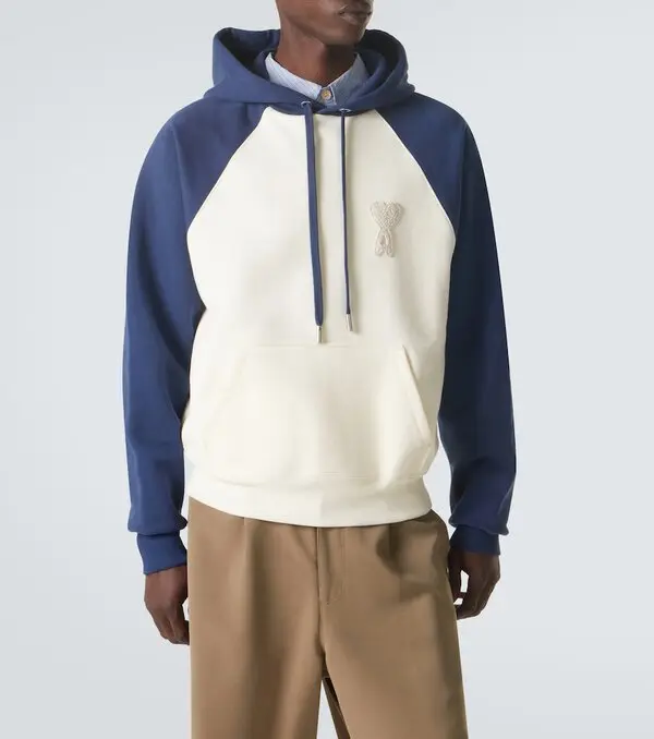 AMI Paris De Coeur Cotton Hoodie - White