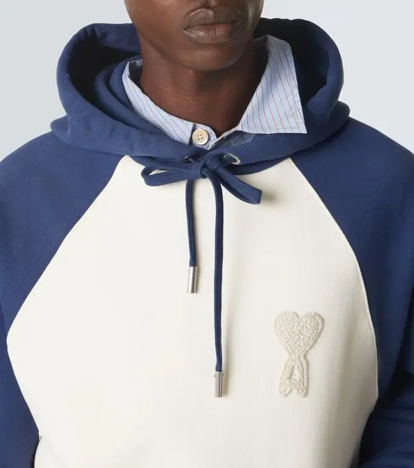 AMI Paris De Coeur Cotton Hoodie - White