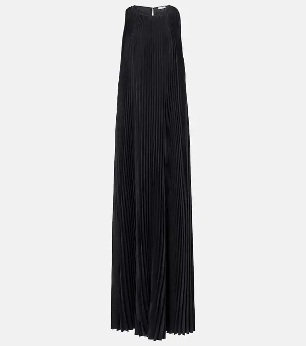 JOSEPH Chenes Pleated Halterneck Maxi Dress - Black