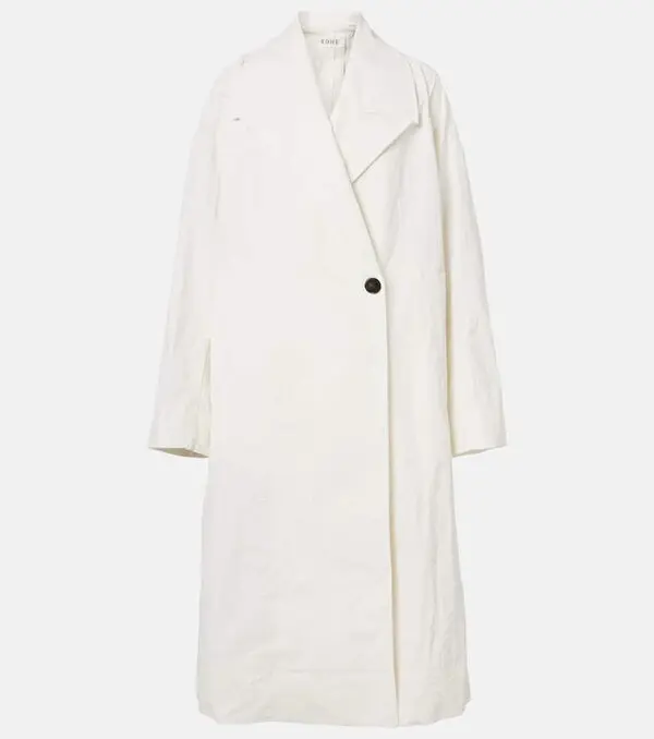 RÓHE Oversized Cotton And Linen Coat - White