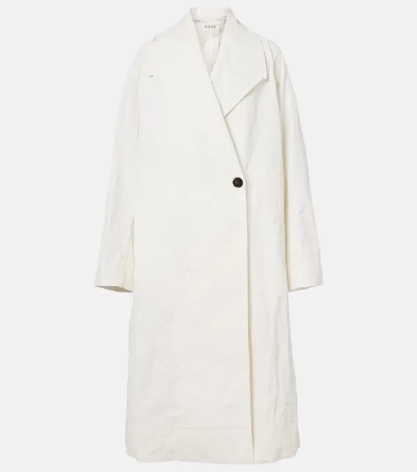 RÓHE Oversized Cotton And Linen Coat - White
