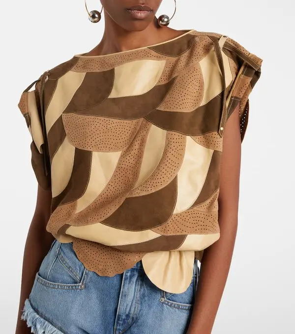 Isabel Marant Étoile Dalmy Perforated Suede Top