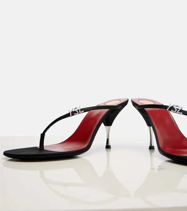 Saint Laurent Jerry Crepe Satin Thong Sandals
