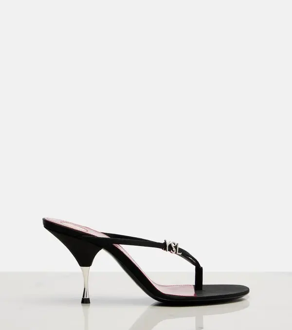 Saint Laurent Jerry Crepe Satin Thong Sandals