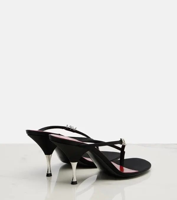 Saint Laurent Jerry Crepe Satin Thong Sandals