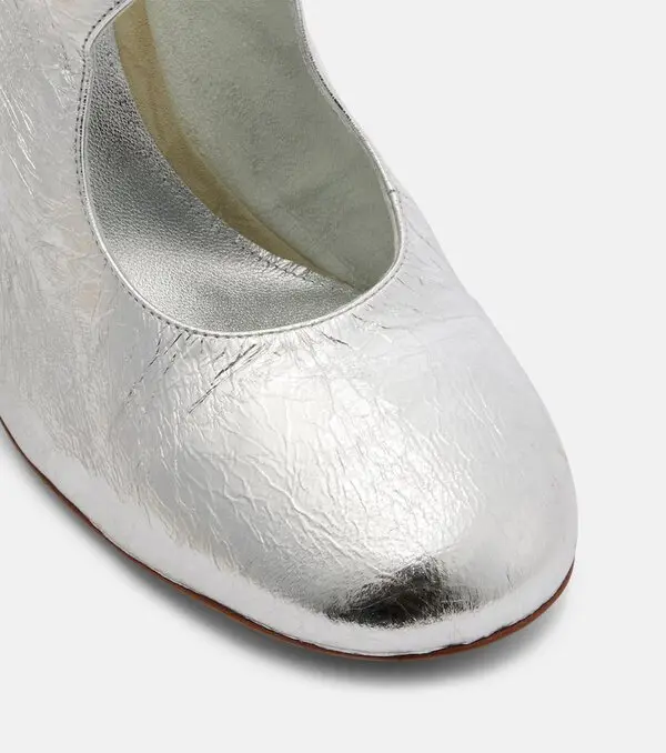 Dries Van Noten Metallic Leather Mules