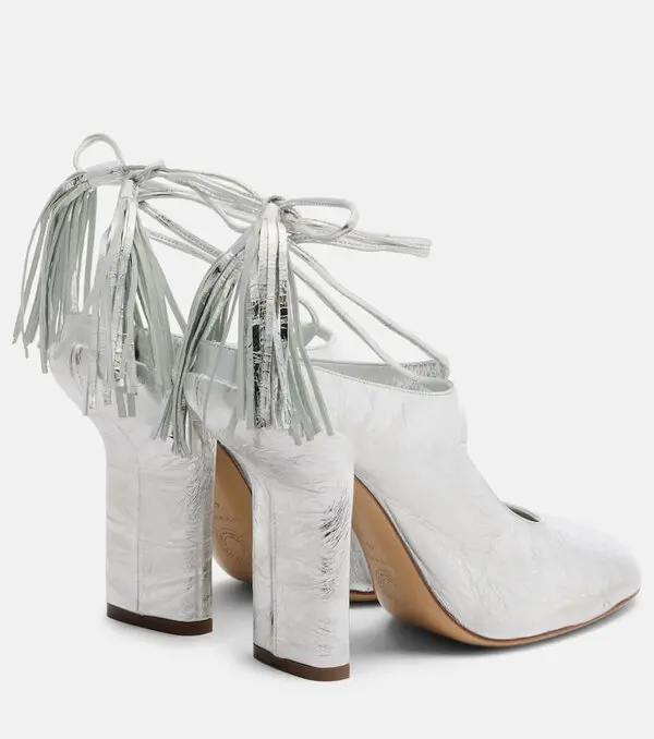 Dries Van Noten Metallic Leather Mules