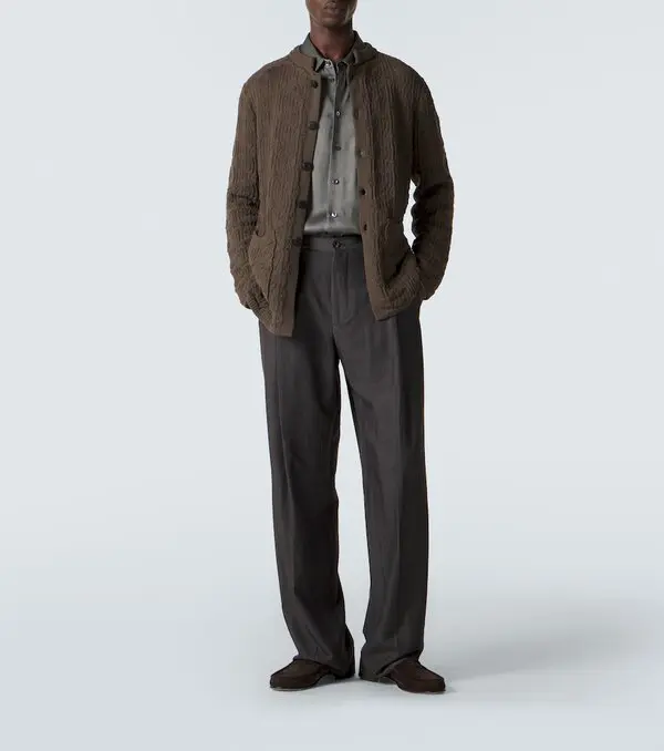 Giorgio Armani Ribbed-knit Cotton-blend Cardigan