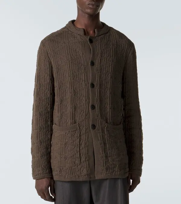 Giorgio Armani Ribbed-knit Cotton-blend Cardigan