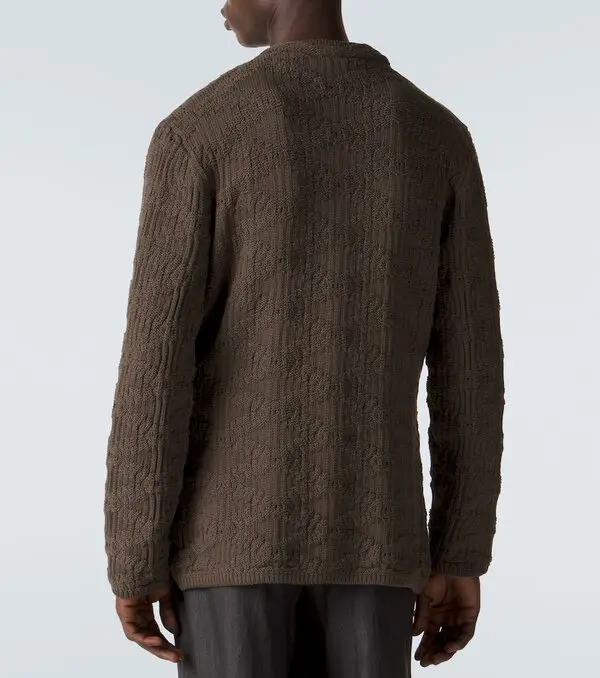 Giorgio Armani Ribbed-knit Cotton-blend Cardigan